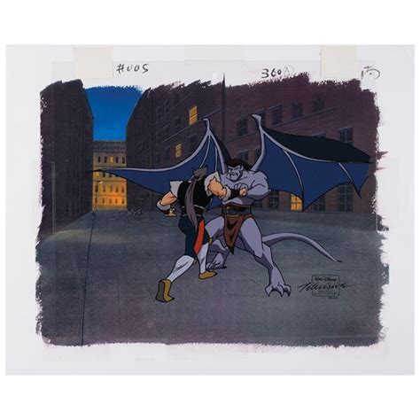 Goliath And Wolf Production Cel And Matching Drawing From Gargoyles