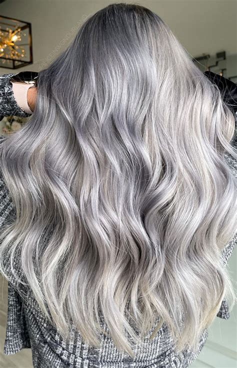 25 Trendy Grey Silver Hair Colour Ideas For 2021 Long Platinum Silver