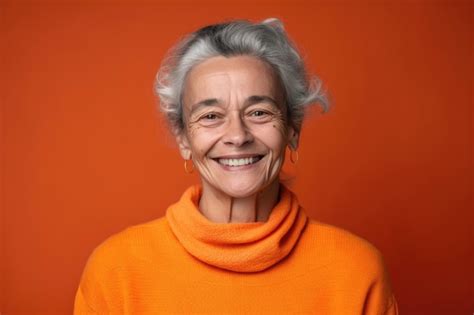 Premium Ai Image Smiling Senior Woman Portrait Ai