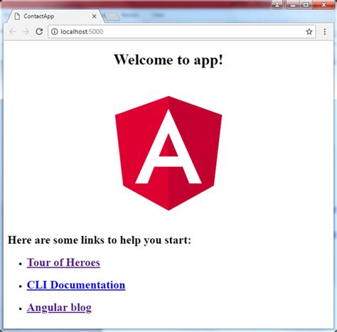 contact application using asp core web api angular 6 0 and visual