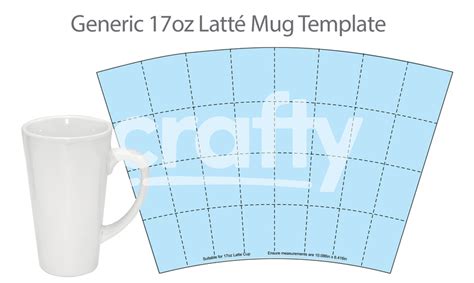 17oz Latte Mug Template Crafty