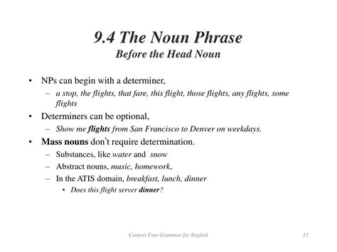 Ppt Chapter 9 Context Free Grammars For English Powerpoint