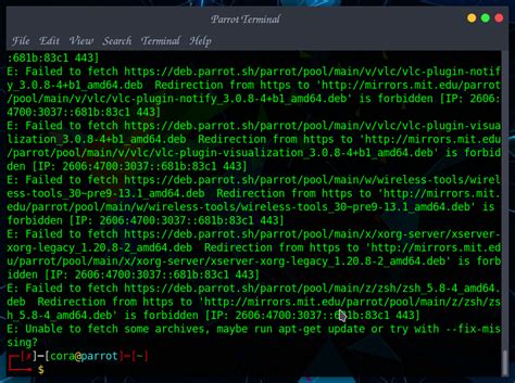 parrot security 4 8 having trouble updating and upgrading solved