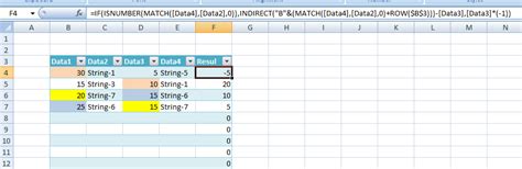 excel compare two columns if match subtract values of other two