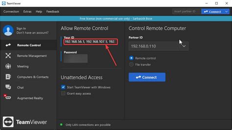how to configure teamviewer client to access computer in local network