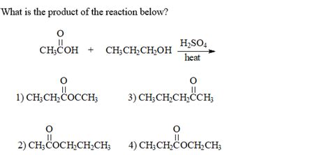 solved what is the product of the reaction below h2so4 heat