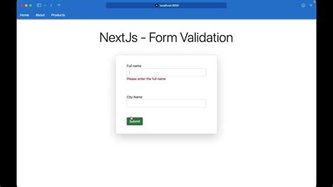 nextjs form validations next js tutorial for beginners youtube