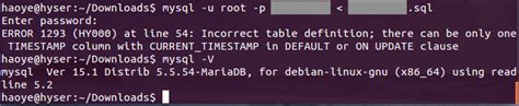 龍崗山上的倉鼠 mariadb 解決 error 1293 hy000 at line incorrect table