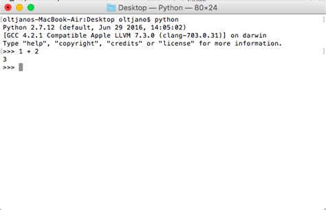 how to write and execute a simple python script on mac os x for