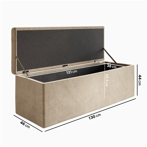 Beige Velvet Double Ottoman Bed With Blanket Box Safina Furniture123