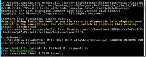 publishing test results through command line test runner azure devops