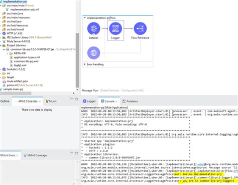 how to configure common flows in mule 4 to reuse common functionalities