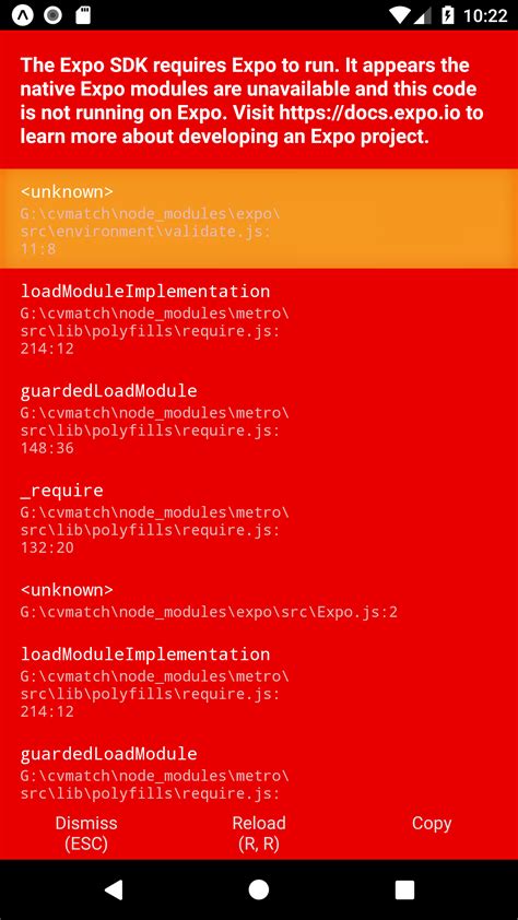 the expo sdk requires expo to run it appears the native expo modules