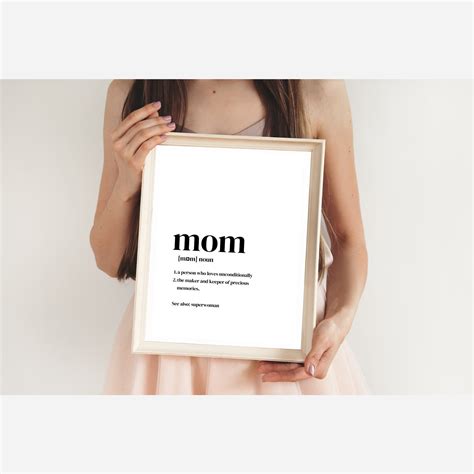 Mom Definition Printable Instant Download Digital Art Minimal Mother