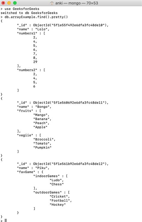 mongodb arrayelemat operator geeksforgeeks