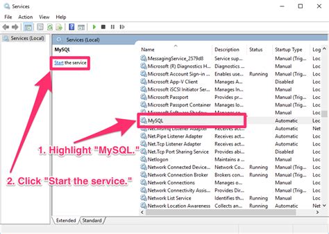 start mysql unable to connect to f x database