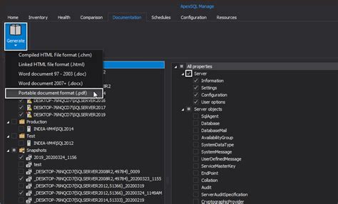 how to create detailed documentation for sql server