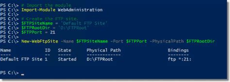 install and configure an ftp server with powershell 4sysops