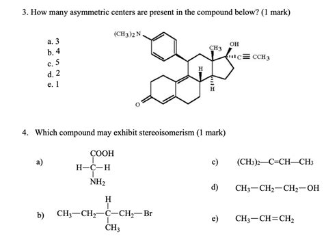 Solved 3 How Many Asymmetric Centers Are Present In The