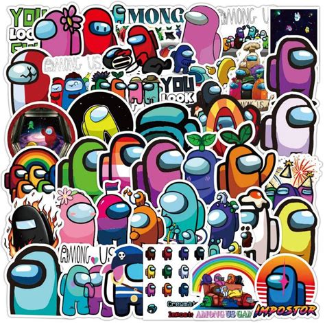 Buy Lanseede Among Us Stickers 50 Pack Vinyl Waterproof Stickers For