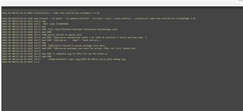 node red ultimat fehler
