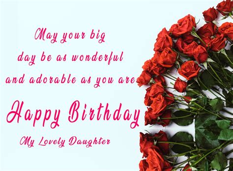 Happy Birthday Lovely Daughter May Your Big Day Be As Wonderful And