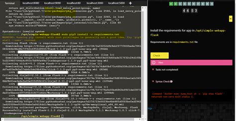 lab python pip error devops pre requisites course