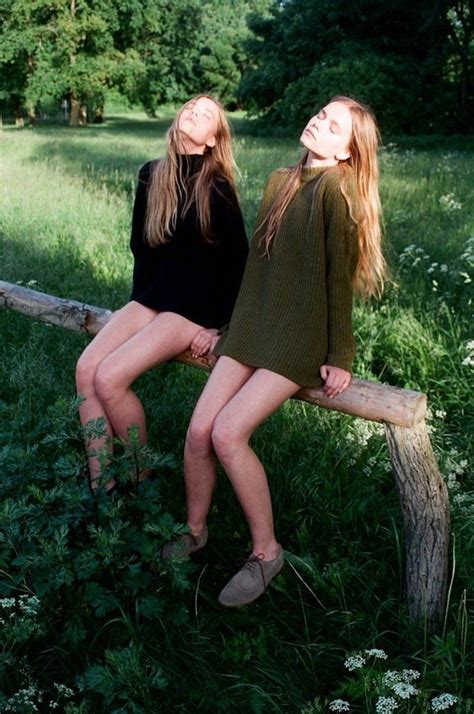 Women Without Pants In Giant Sweaters Sisters Photoshoot Poses Twin