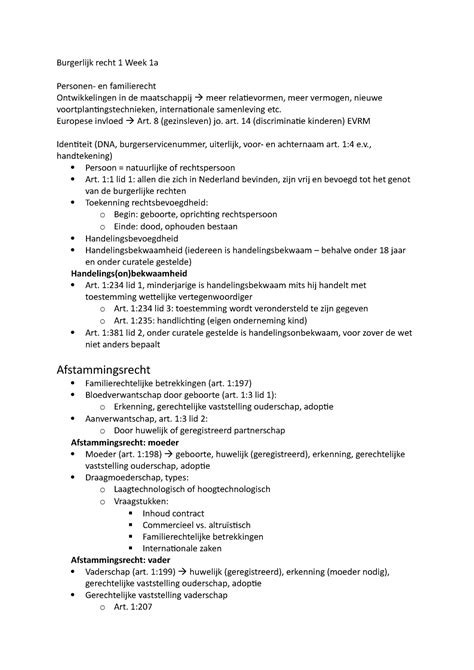 Bu R Week 1a Hc Burgerlijk Recht 1 Week 1a Hoorcollege Jaar 2020 2021