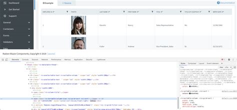 radzen datagrid headertemplate radzen ide blazor server side radzen