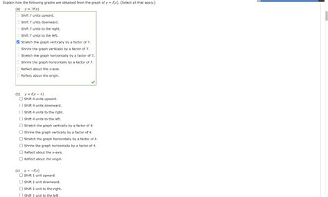 solved explain how the following graphs are obtained from