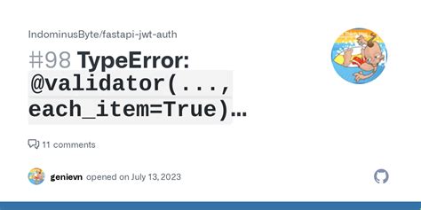 typeerror ` validator each item true ` cannot be applied to