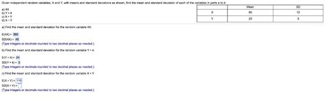 solved given independent random variables x and y with