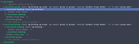 correct classes not attaching to angularjs accordion and html not