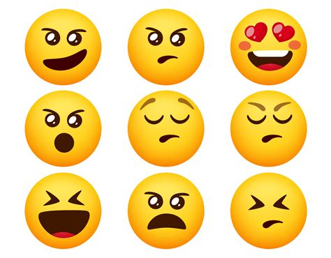 Emoji Angry Emoticon Vector Set Emoticons Emojis With Angry Upset And
