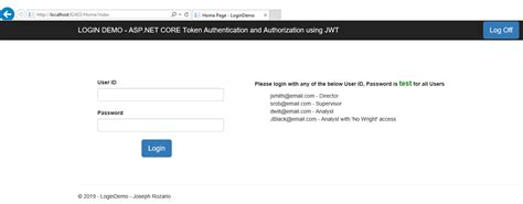 asp core token authentication and authorization using