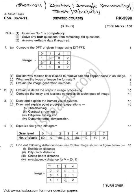 image processing 2010 2011 be instrumentation engineering semester 7