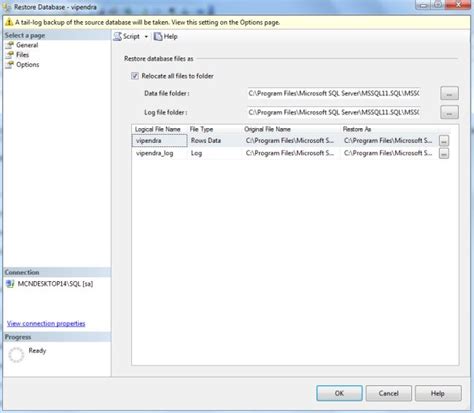 how to restore database backup in sql server 2012