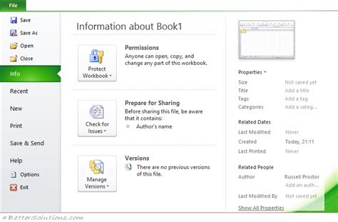excel ribbon file tab