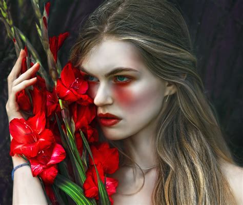 2048x1732 Fantasy Art Women Flowers Wallpaper Coolwallpapers Me