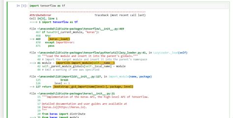 python how to resolve importing tensorflow library stack overflow