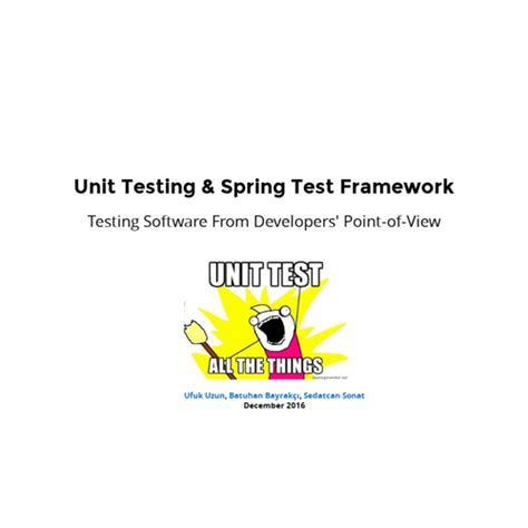 unit testing and spring test framework
