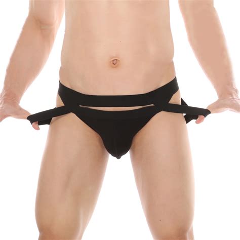 Eqwljwe Strappy Thongs For Men Stretchy Cutout Buttock Harness Briefs
