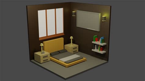 bedroom made by blender free 3d model cgtrader