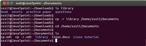 linux cp r command javatpoint