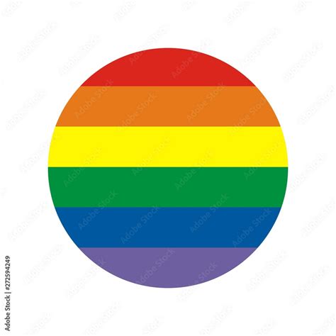Lgbt Round Logo Rainbow Flag Round Icon Or Button With Horizontal
