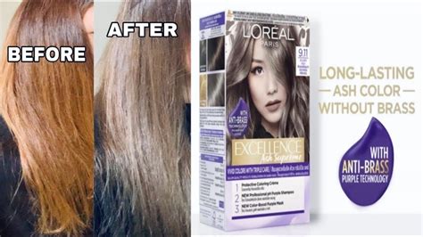 Diy Hair Dye Loreal Excellence Ash Supreme Silver Ash 9 11 Youtube