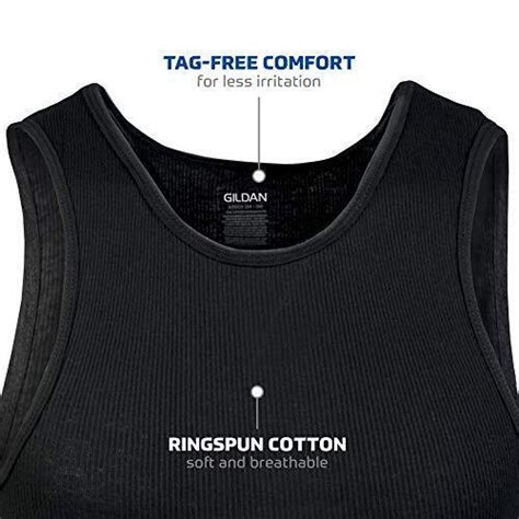 Mens A Shirt Tanks Multipack Style G1104 Black 6 Pack 2x Large
