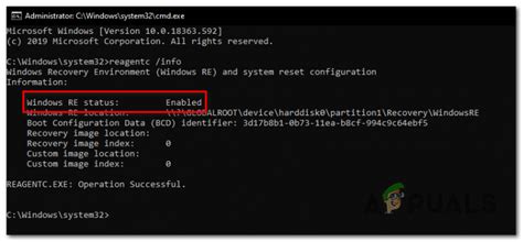 how to disable enable windows recovery environment on windows 10