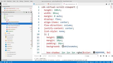 virtual scrolling with angular application in cdk component development